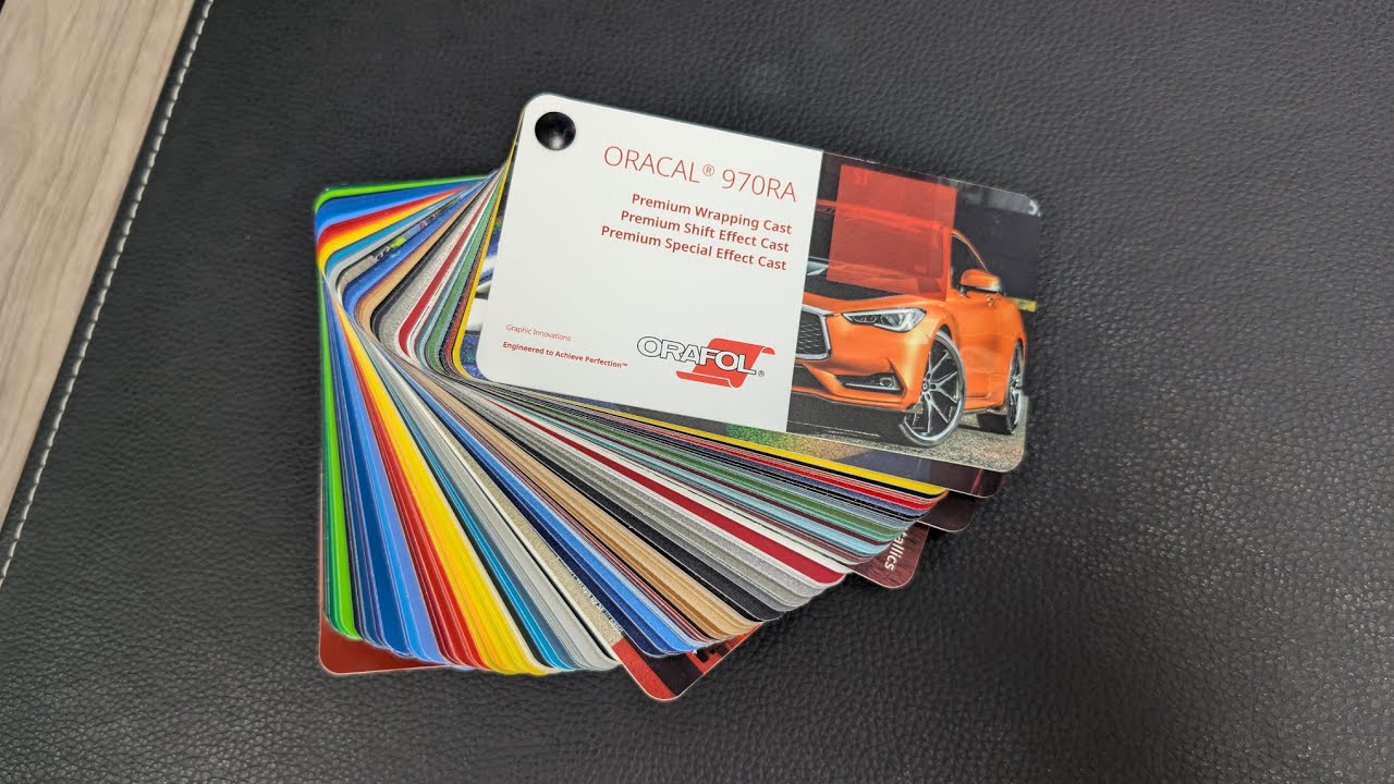 2024 Oracal 970RA vinyl wrap Swatch book flipping through - YouTube