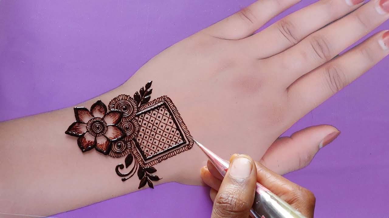 Simple gulf mehndi design leasy arabicmehndi design |latest back hand ...