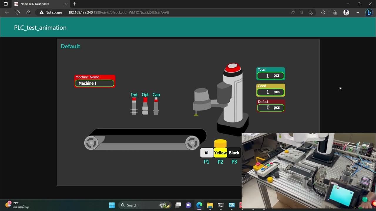 Animation Dashboard on Node-red using PLC, reTerminal(R-pi CM4), Modbus Protocol and SVG. - YouTube
