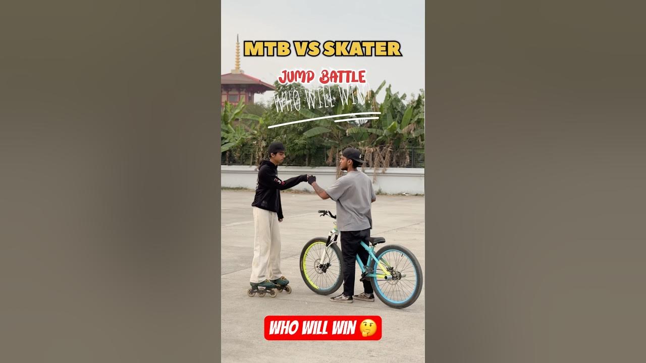 RIDER VS SKATER ! #shorts #trending #stunt #challenge #youtubeshorts #mtb #skating - YouTube