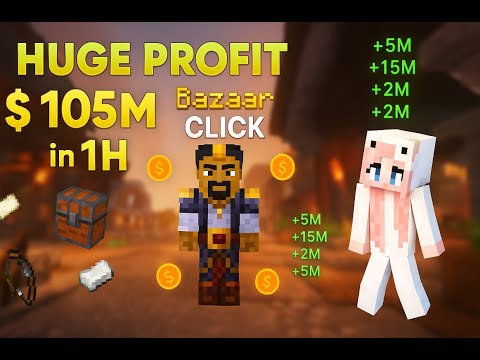 Hypixel Bazaar Flip 0 to 1B || HUGE PROFIT ||  105M IN 1 HOUR  ( 435M  / 1B )