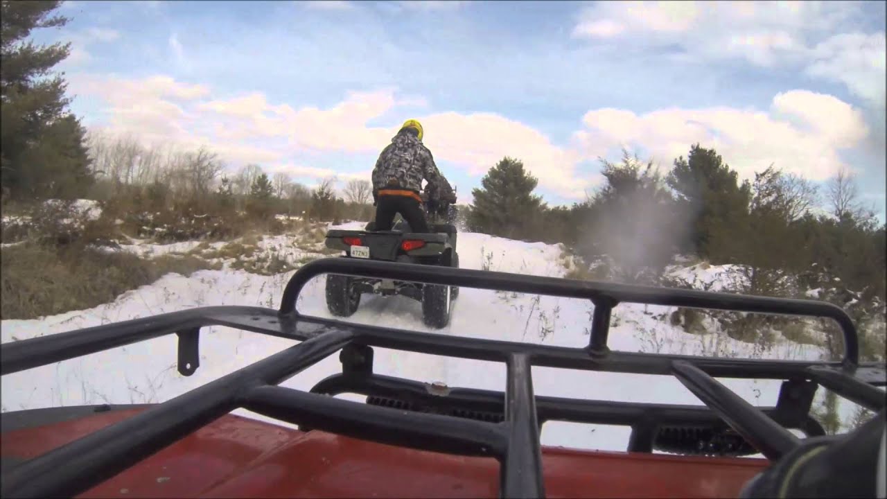 Winter ATV/sled ride at Blake's house: Part 1 - YouTube