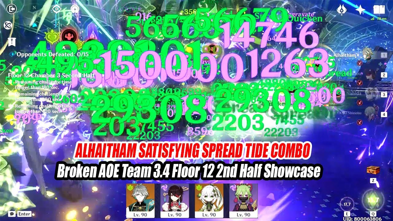 Alhaitham Satisfying Spread Tide Combo - Alhaitham Beidou Nahida Kuki ...