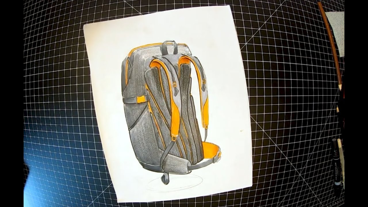 Backpack Back Panel Sketch - YouTube