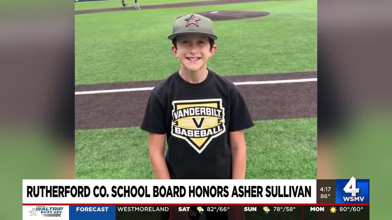 Rutherford Co. School Board honors Asher Sullivan - YouTube