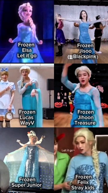 Kpop idol who dressed Elsa frozen #elsa #frozen #jisoo #lucas #jihoon # ...