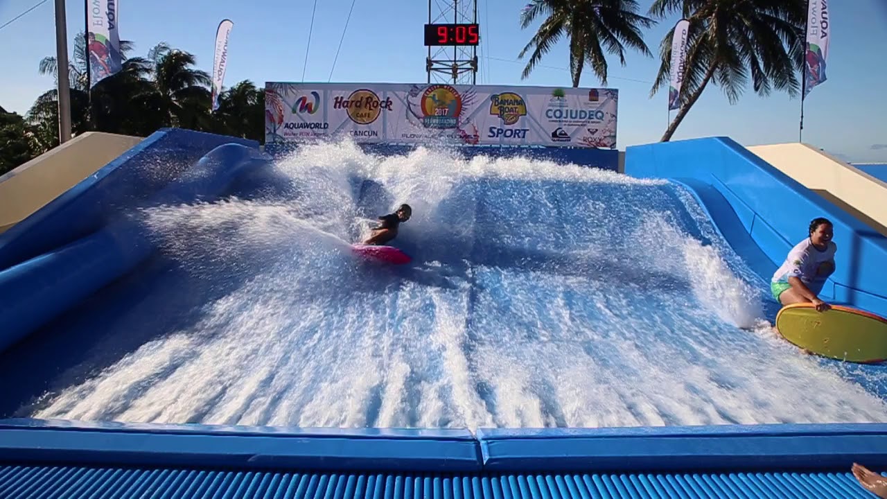 FlowRider at Aqua World Cancun Mexico Surf Machine Pro Riders Sean ...