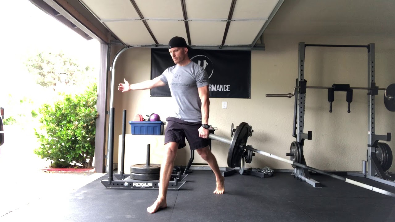 Landmine 90 Degree Split Squat - YouTube