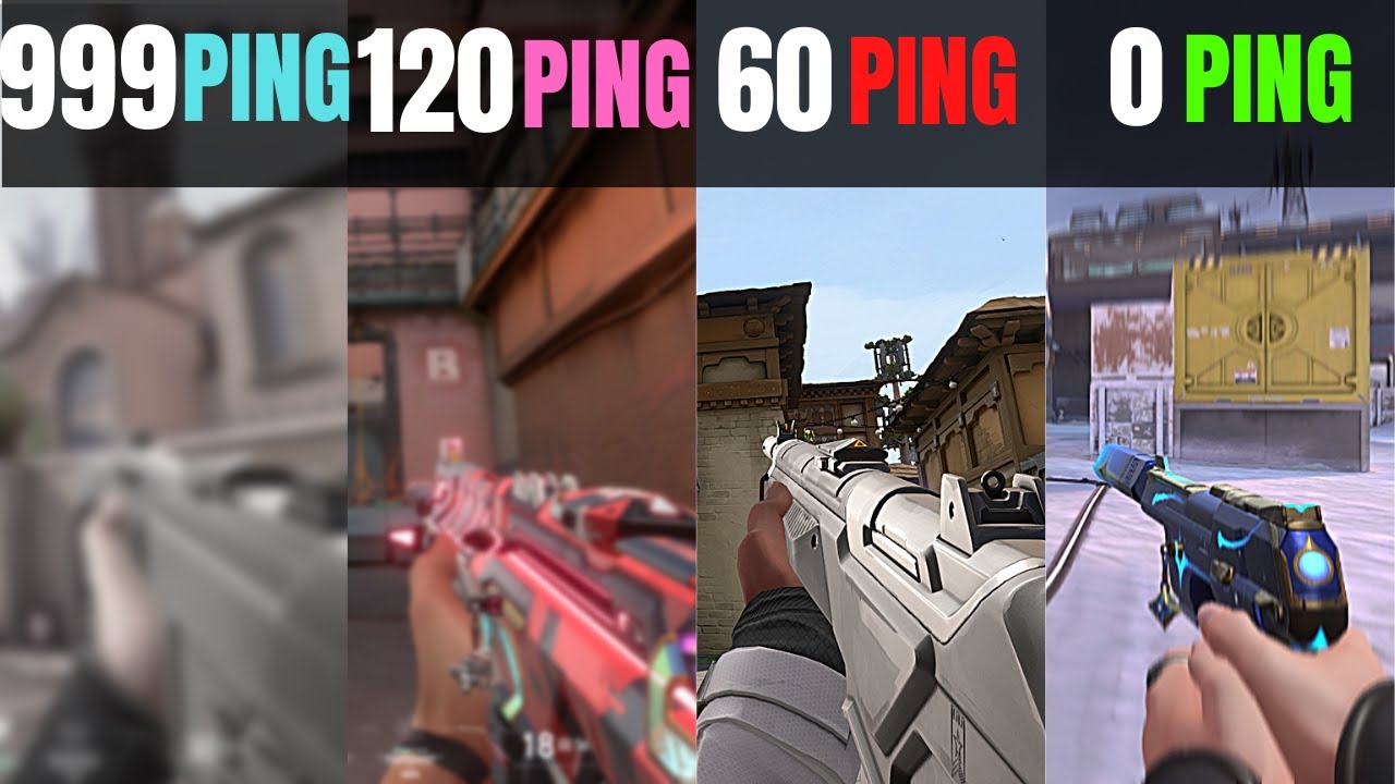Valorant 0Ping vs 20Ping vs 30Ping vs 60ping vs 90ping vs 100ping vs ...