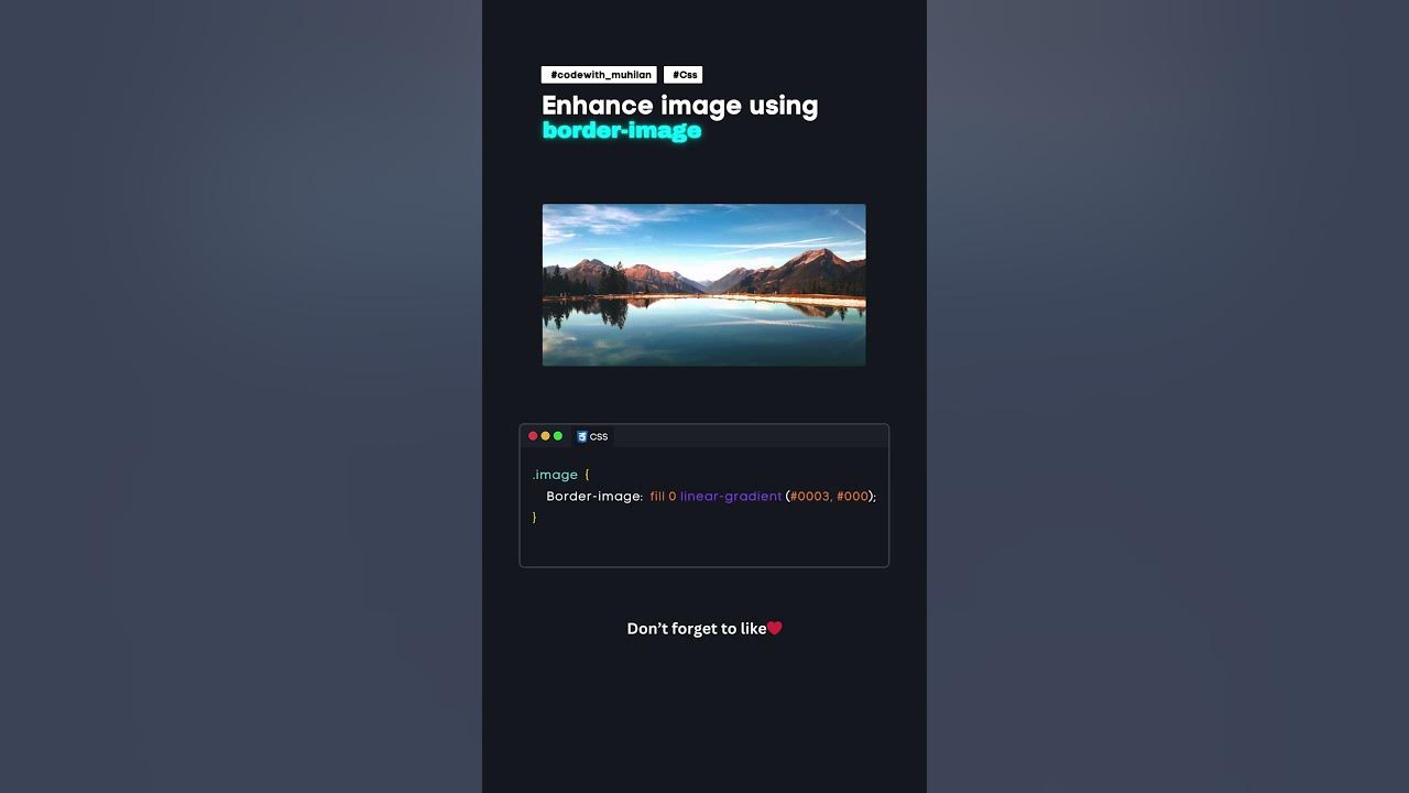 Enhance Image Using Border Image 📚 Codewith Muhilan Coding Css Youtube