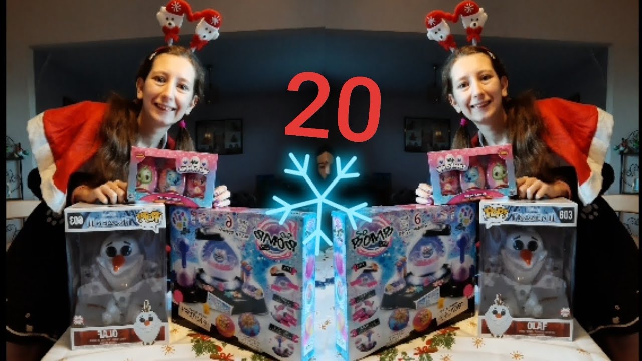 20ème case🎁calendrier de l'avent🎅masha et Michka🐻barbie👧olaf hatchimal🤗 ...