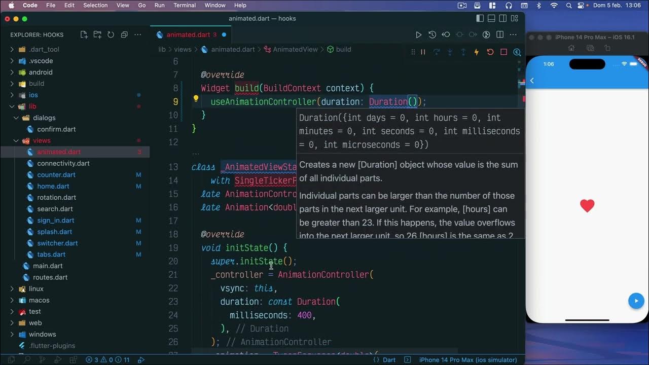 Flutter Hooks 12 Useanimationcontroller Youtube