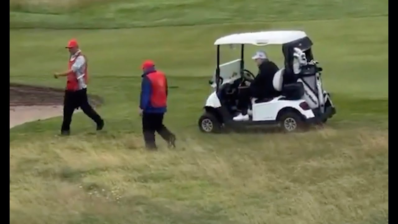 Video evidence emerges showing Trump cheating in golf - YouTube