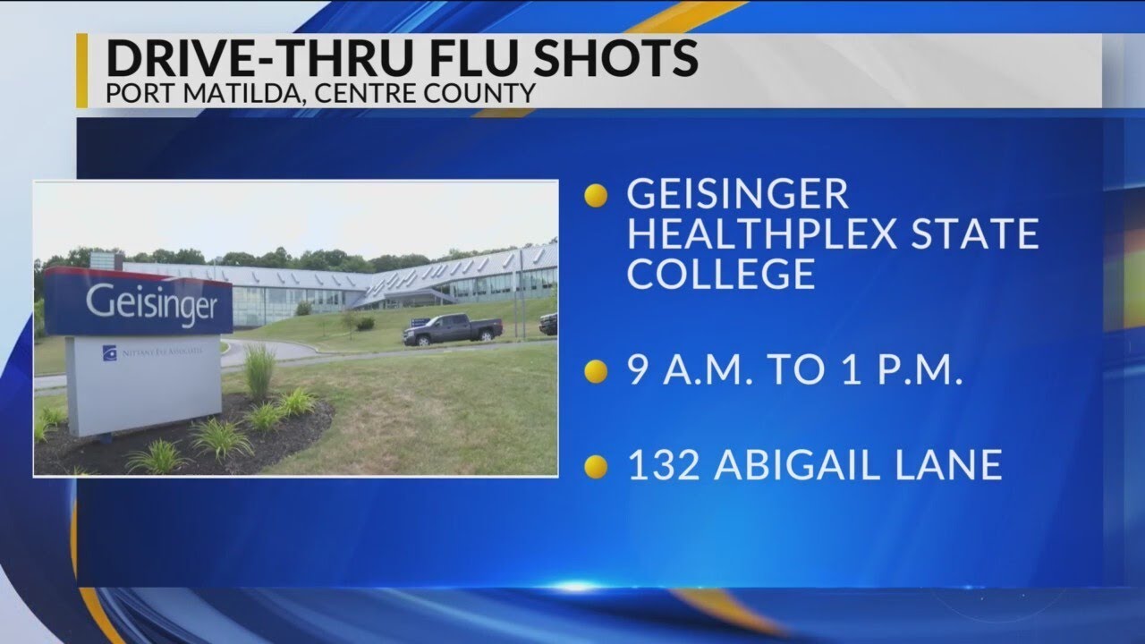 Geisinger drive-thru flu shots - YouTube