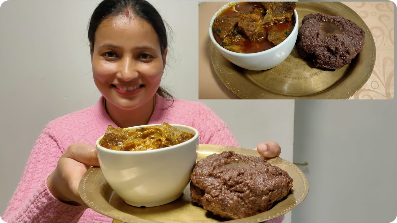 Dhido(Dhindo) & Mutton Curry Recipe || Khasi Ko Masu Ra Dhido || Nepali ...