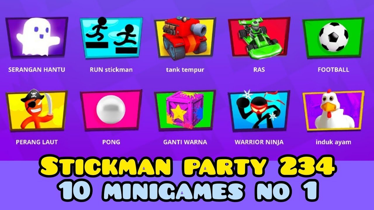 stickman party 234 ️ #1 10 minigames collection its funny - YouTube