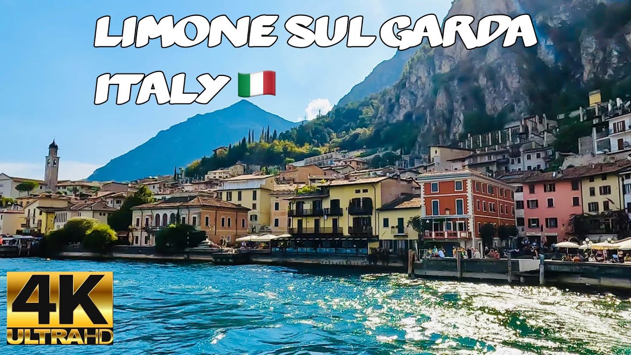 LIMONE SUL GARDA FERRAGOSTO WALKING TOUR | BUSY TOWNS CENTER 4K UHD ...