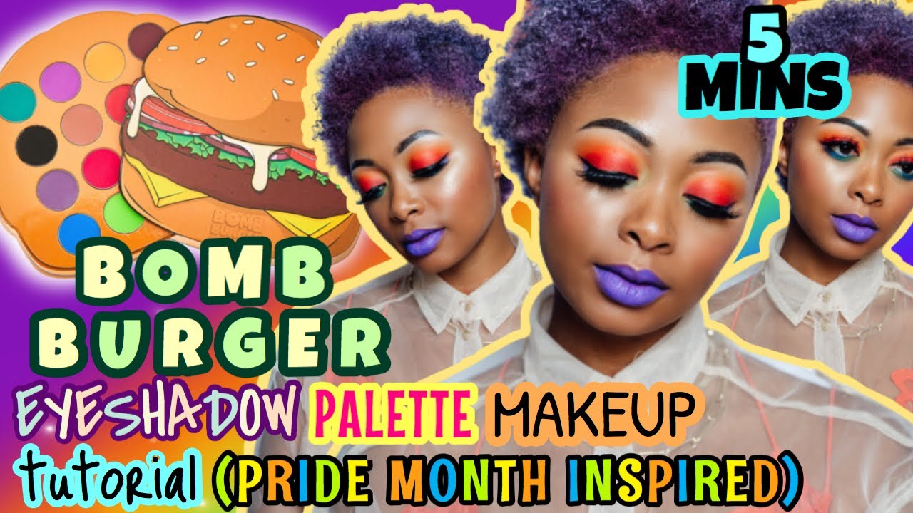 MAKEUP IN 5 MINUTES: Bomb Burger Eyeshadow Palette (Pride Month ...