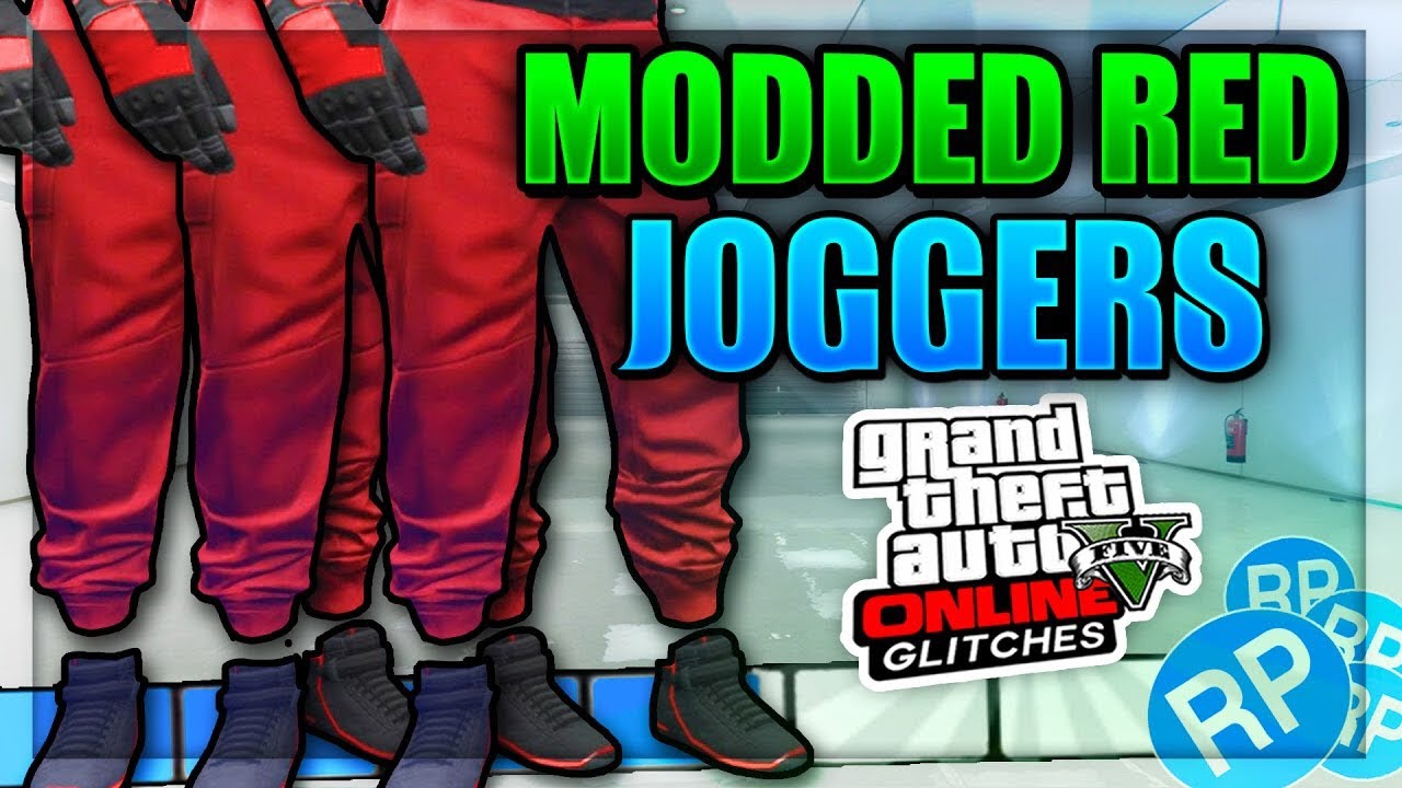 GTA 5 Online *BEST* RED Joggers TryHard Modded Outfit Using Clothing ...