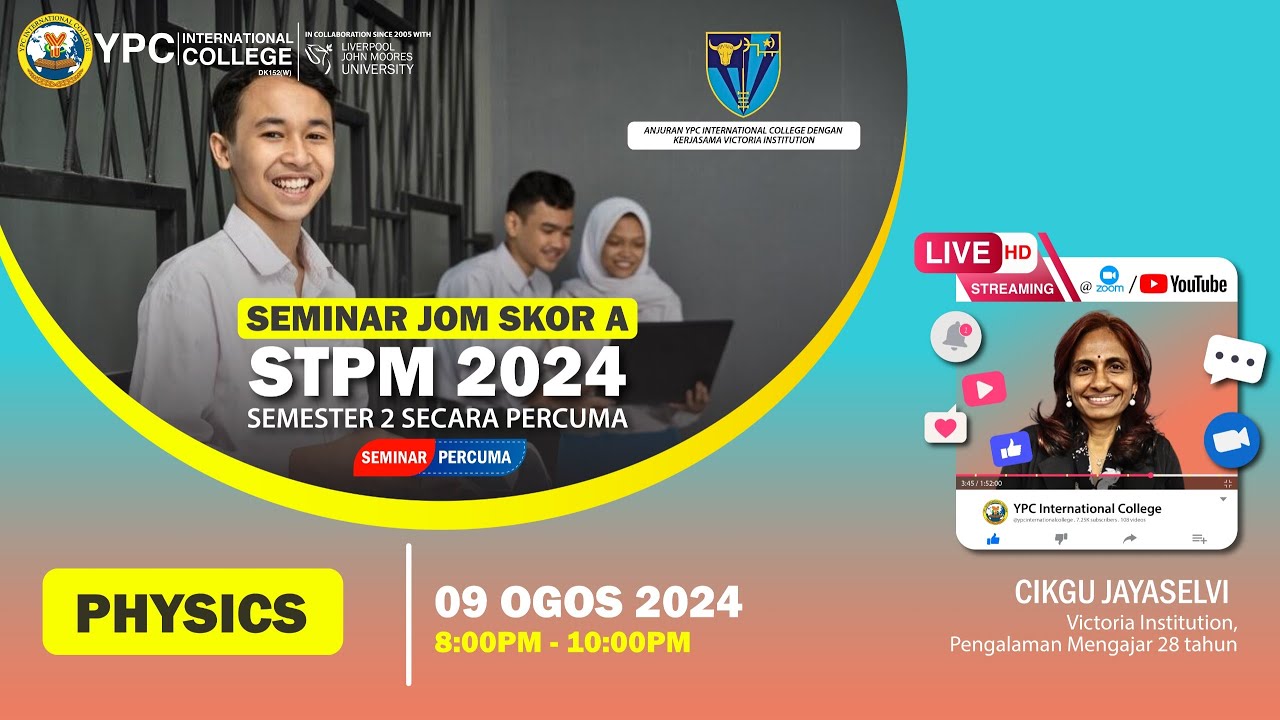 SEMINAR JOM SKOR A STPM 2024 SEMESTER 2 : PHYSICS - YouTube