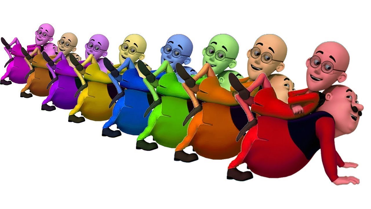 Baby Learn Colors Motu Compulsive Patlu Paint Bucket Coloring ABC Song ...
