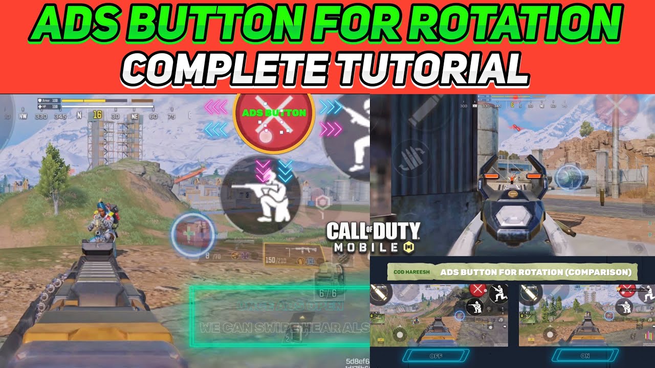 ADS BUTTON FOR ROTATION SETTING IN DEPTH EXPLANATION IN COD MOBILE BR - YouTube