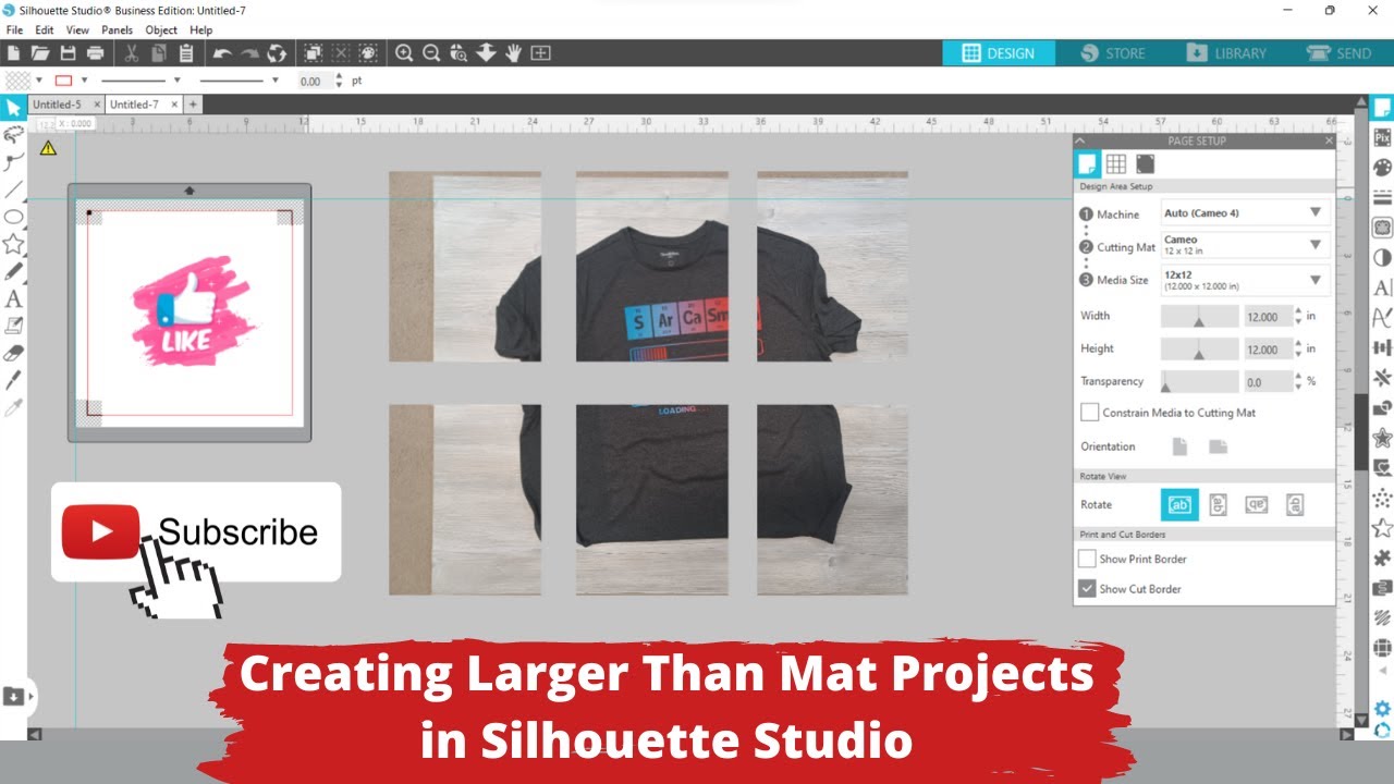 Creating Larger Than Mat Projects in Silhouette Studio - YouTube