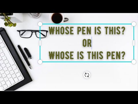 Whose pen is this? or Whose is this pen? - YouTube
