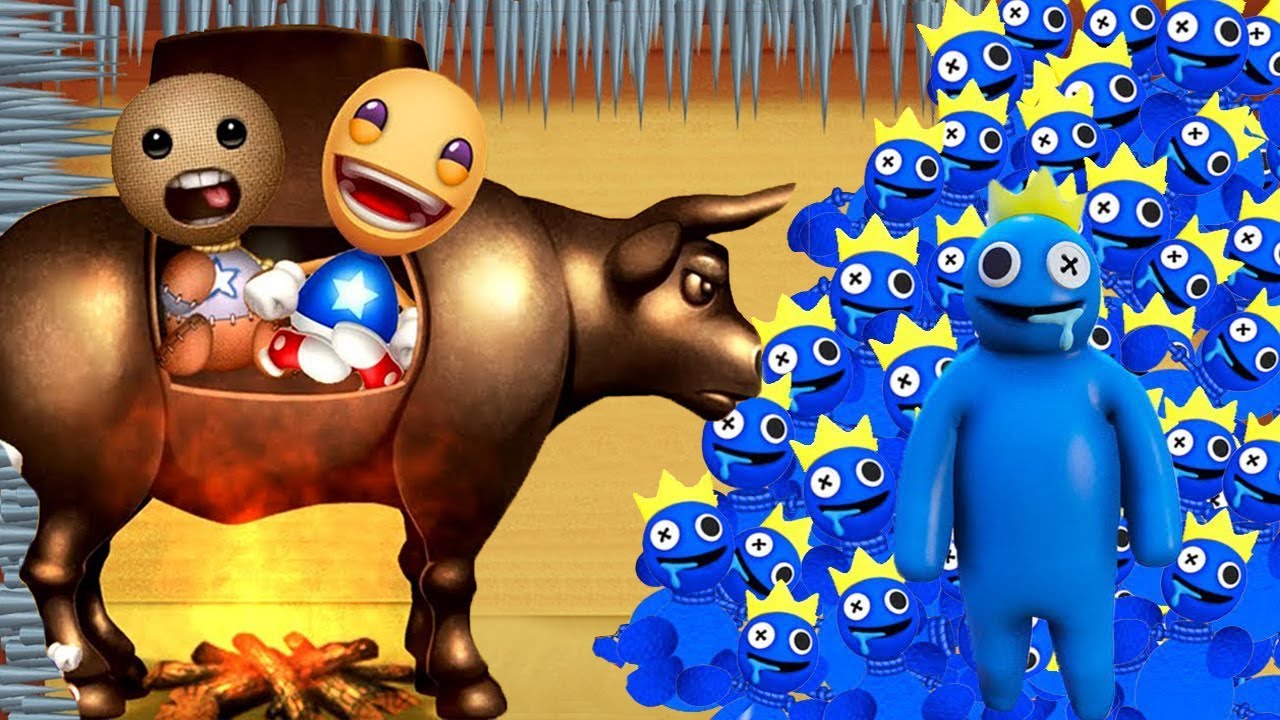 Kick the Rainbow Friends 999 Blue vs Brazen Bull Horror | Kick the ...