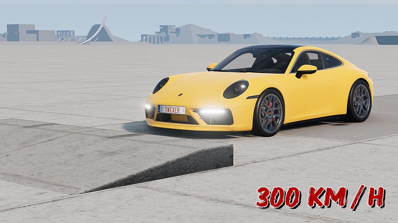 CARS VS SQUARE SPEED BUMP #2 ! CRACH TEST ! - BeamNg Drive - YouTube