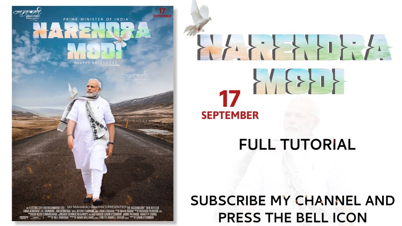 narendra modi birthday banner editing || full tutorial || cinematic ...