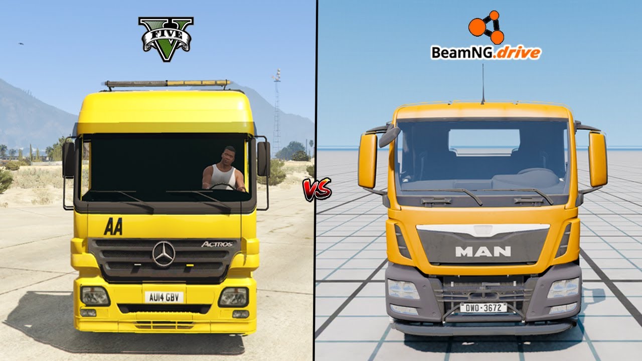 GTA 5 mercedes-benz trucks VS BEAMNG.DRIVE MAN EURO TRUCK - WHICH IS ...