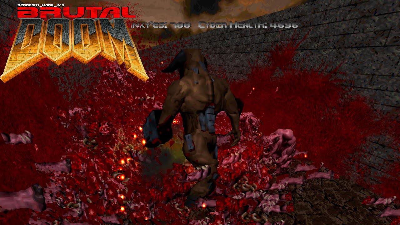 Cyberdemon vs 1000 Pinky - Brutal Doom 64 - Monster Infighting - YouTube