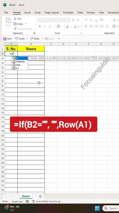 How to write automatic serial numbers in excel tips and tricks #focusinguide #exceltips#tutorial ...