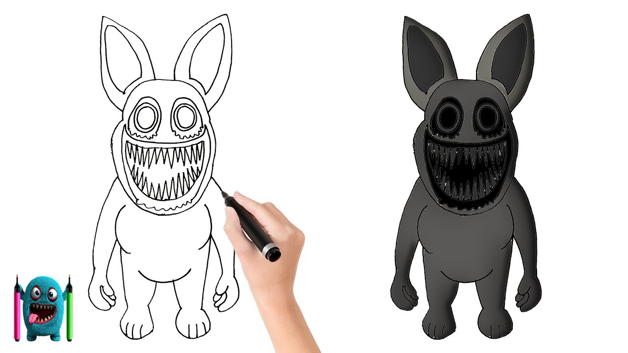 Monster Bunny Çizimi How To Draw Zoonomaly - YouTube
