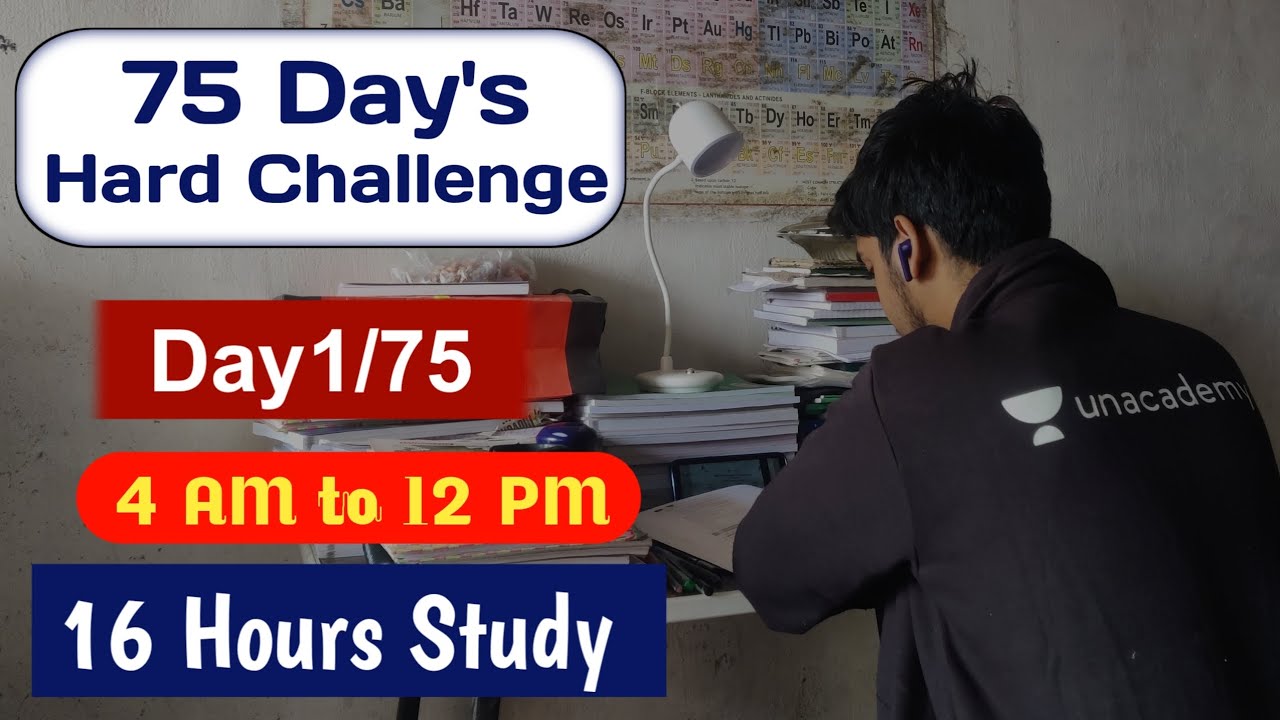 4 AM To 12 PM // 16 Hours Study 75 Hard Challenge In Study // By ...