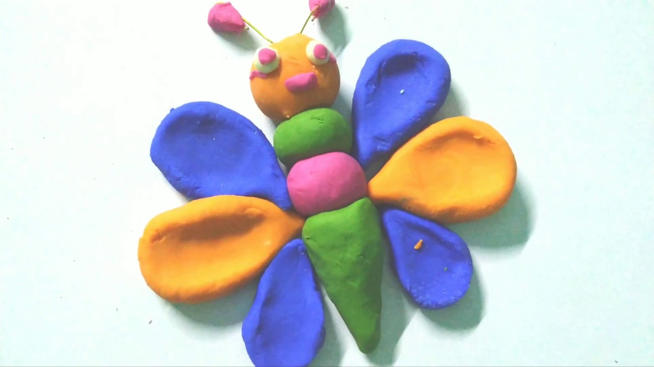 How to make a butterfly using clay - YouTube