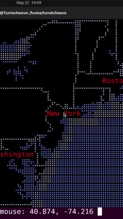 how linux users navigate maps using terminal #mapscii - YouTube