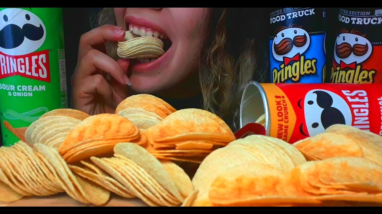 ASMR PRINGLES *CRUNCHY EATING SOUNDS* SOUR CREAM, TACO, ORIGINAL AND ...