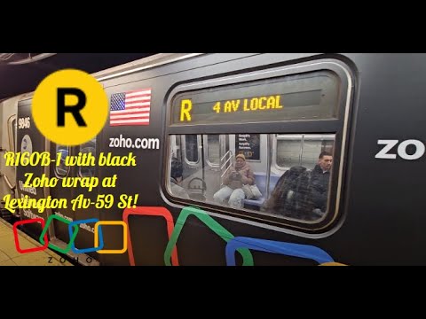 (SPECIAL) Bay Ridge bound R160B-1 (R) train with black Zoho wrap at ...