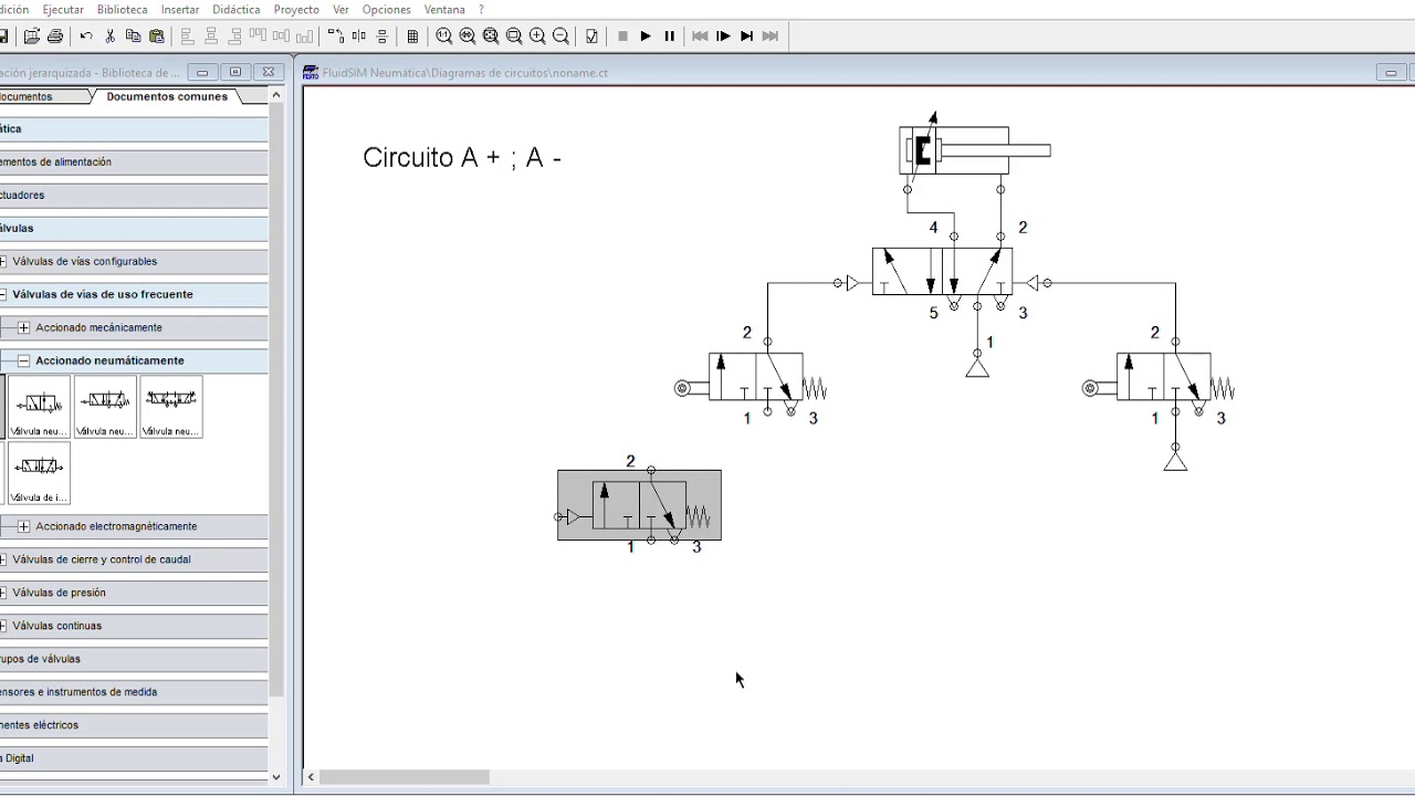 FluidSIM Funcionamiento Básico - YouTube