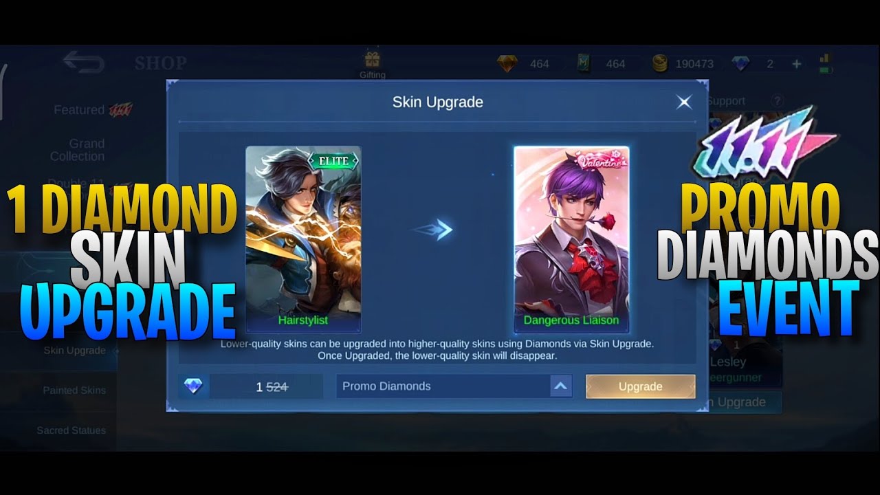 I UPGRADE MY SKIN WITH 1 DIAMOND | MLBB PROMO DIAMONDS EVENT 11.11 ...