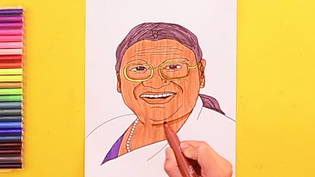 How to draw Droupadi Murmu - President of India - YouTube