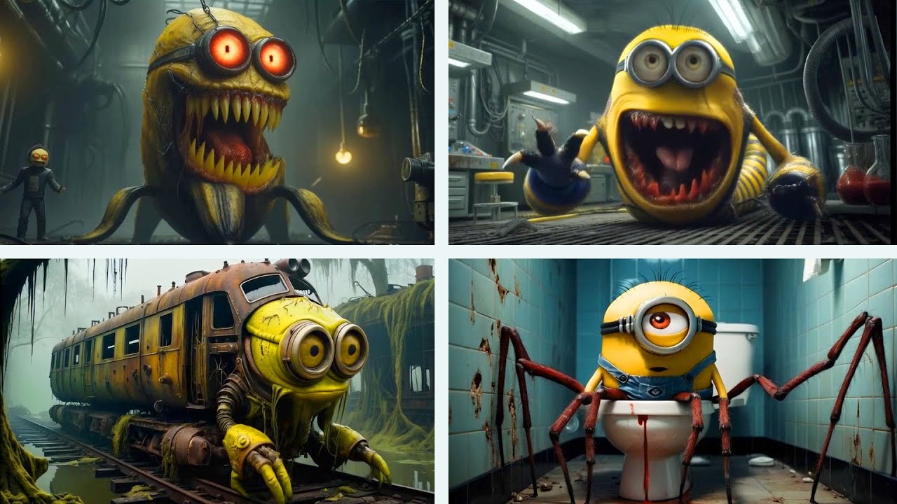 MINION BANANA HORRIFIED 🆚️ MINION WORM🆚️ MINION TRAIN 🆚️ MINION TOILET ...