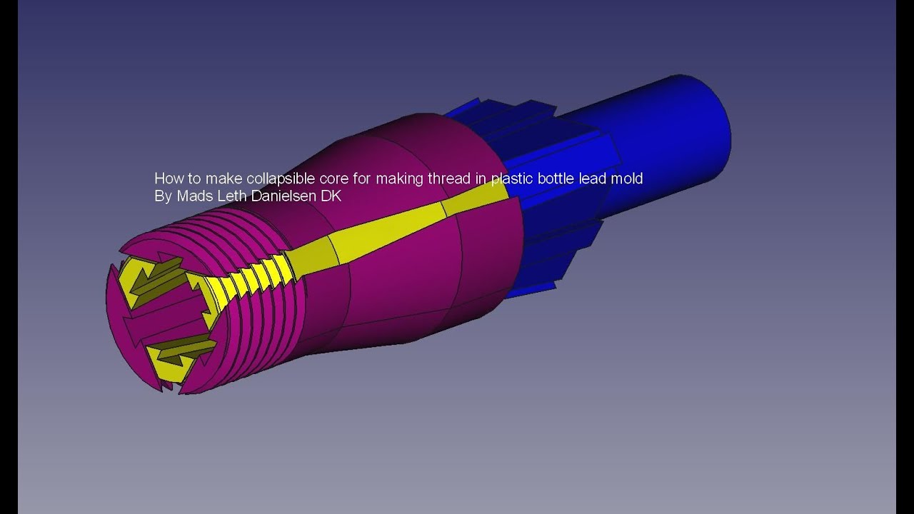 Freecad assembly 4 collapsible core - YouTube