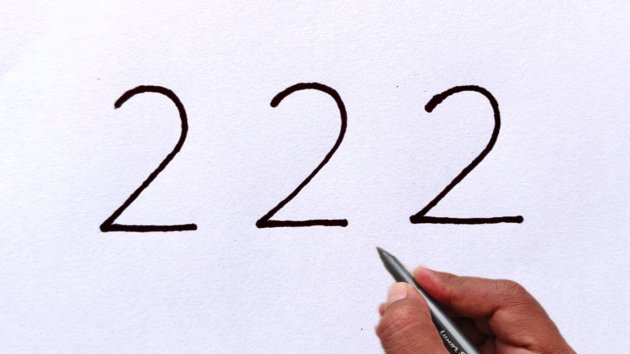 Beautiful drawing from number 222 | Easy Number Drawing | Online ...