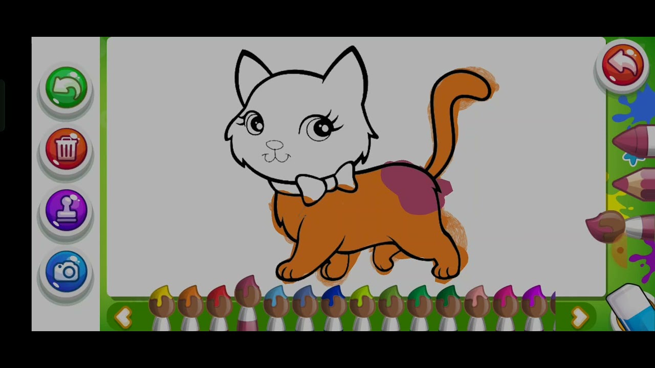 COLORING ORANGE CAT ON DRAWING BOOK DIGITAL - YouTube
