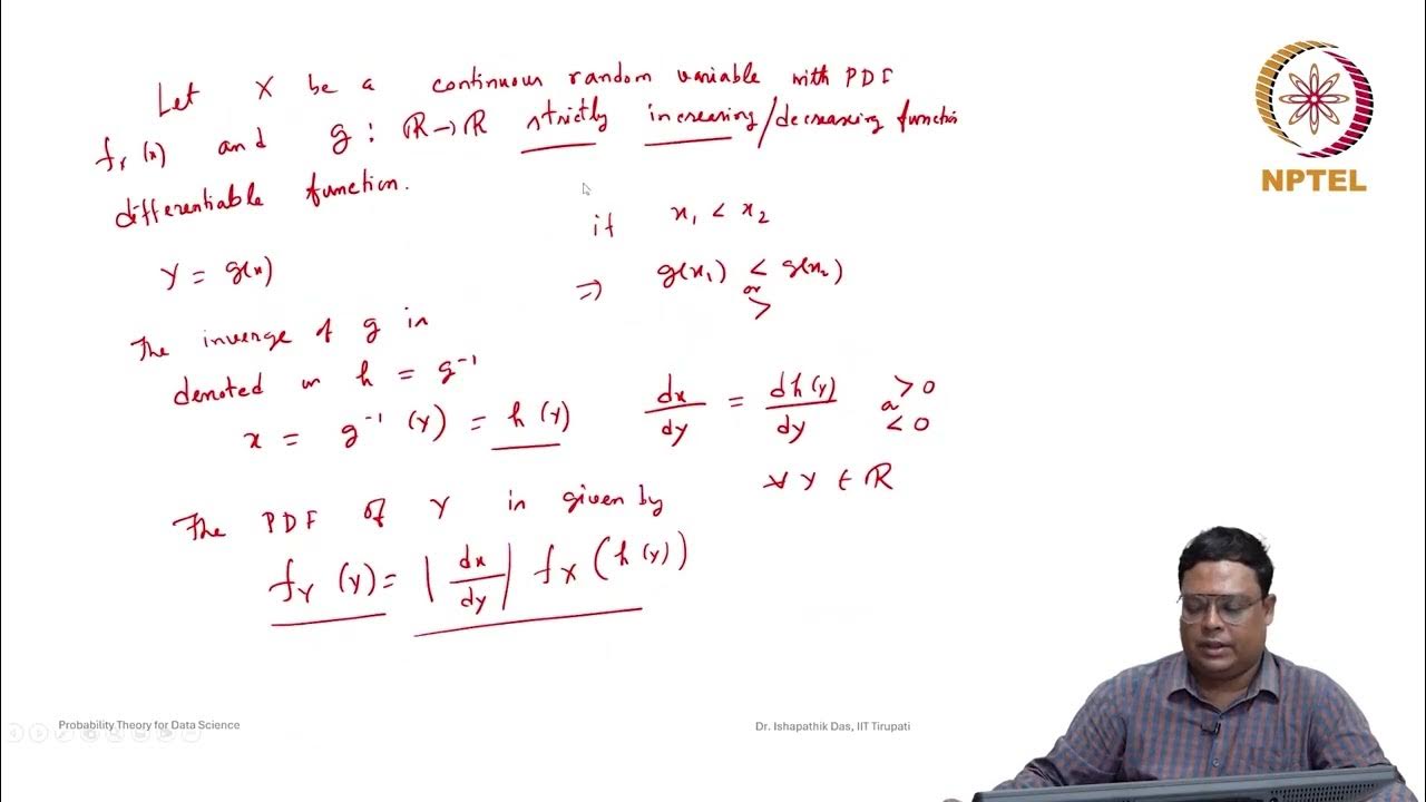 Theorem on Transformation of Random Variables #swayamprabha #ch38sp - YouTube
