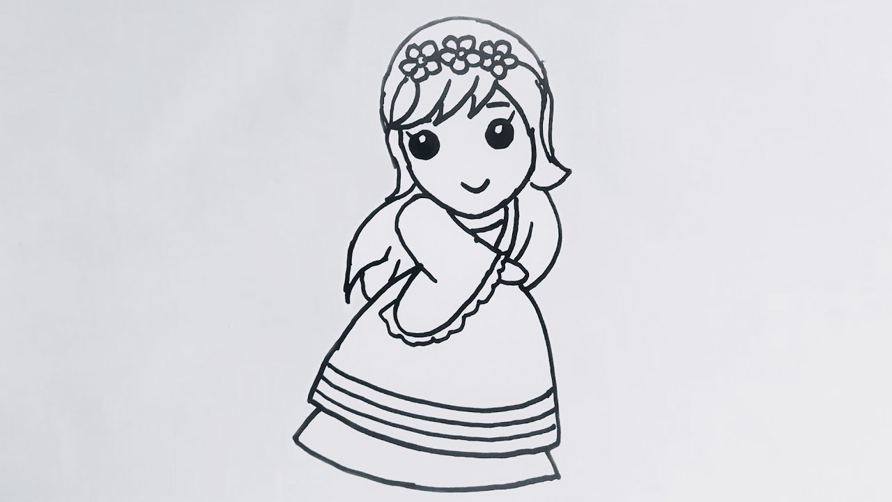 How To Draw a Cartoon Girl In a Skirt Step By Step || Monisha drawing ...