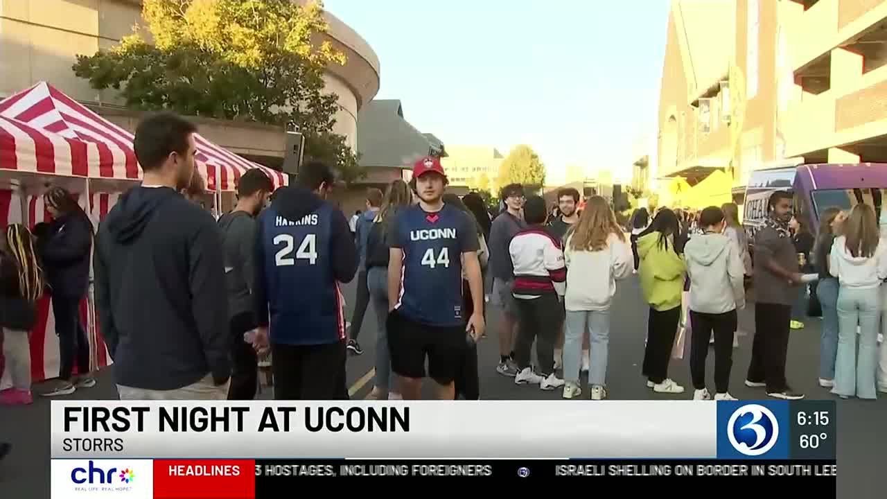 UConn fans excited for First Night - YouTube
